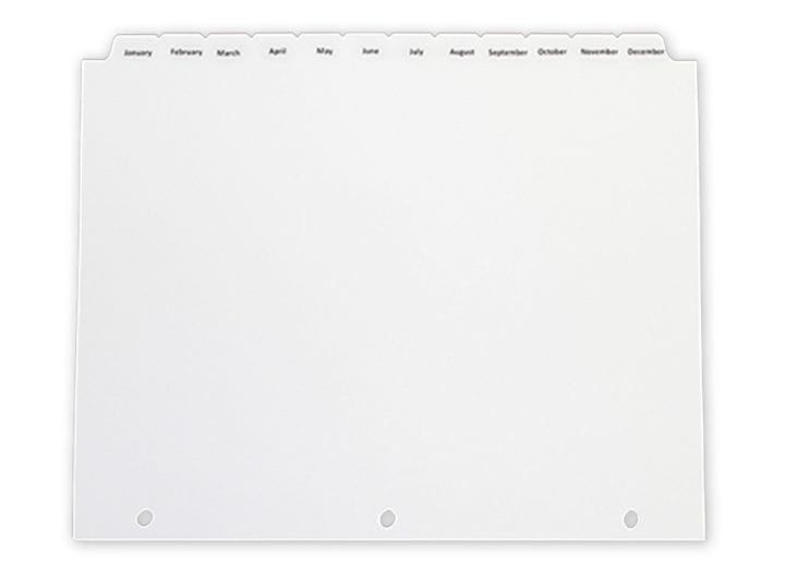 Tab Dividers - Monthly Set - ComplianceBinders.com