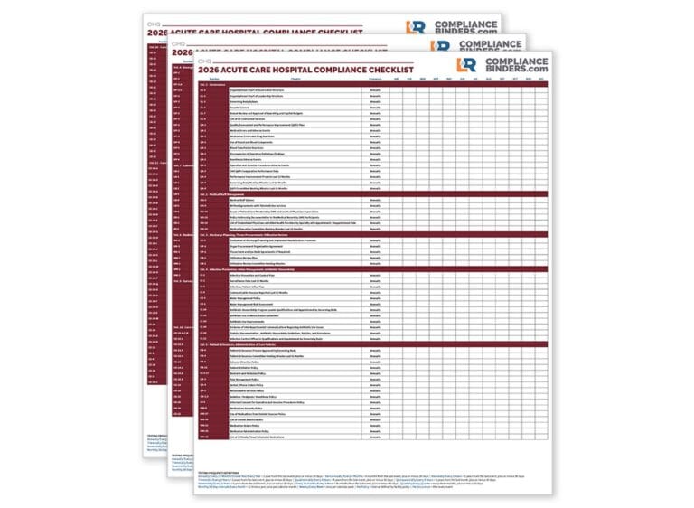 2026 CIHQ Acute Care Facility Wall Trackers - ComplianceBinders.com