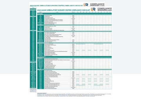 2024 AAAHC Ambulatory Surgery Center Wall Tracker - ComplianceBinders.com